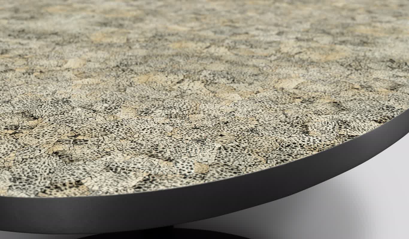 Oval table Eggshell Snakeskin Variegated Black – Diary of a Tile Addict