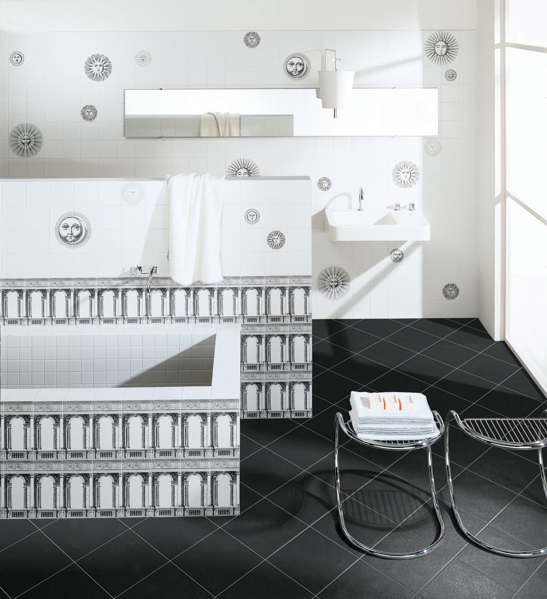 piero-fornasetti-architettura-soli-e-lune-rivestimenti-piastrelle ...