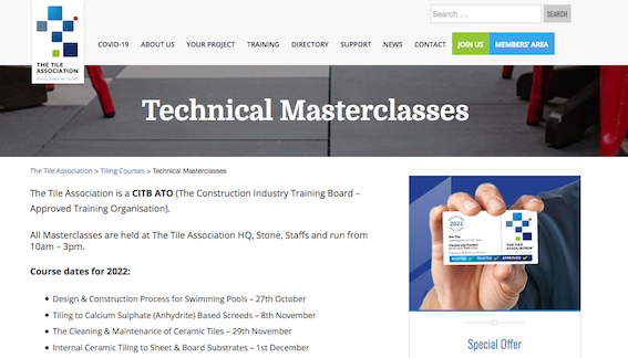 TTA-masterclasses – Diary of a Tile Addict